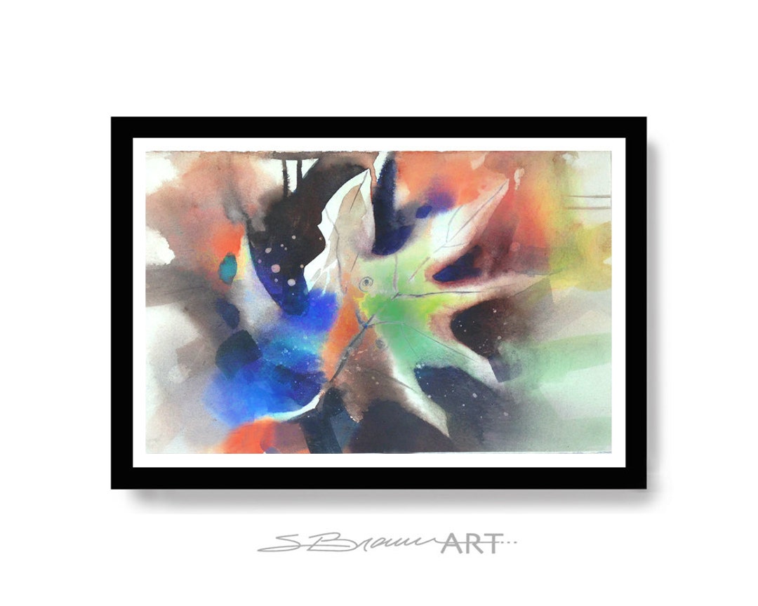 Fall Leaf Watercolor Print, Fall Art,large Painting, Autumn Art, Home ...