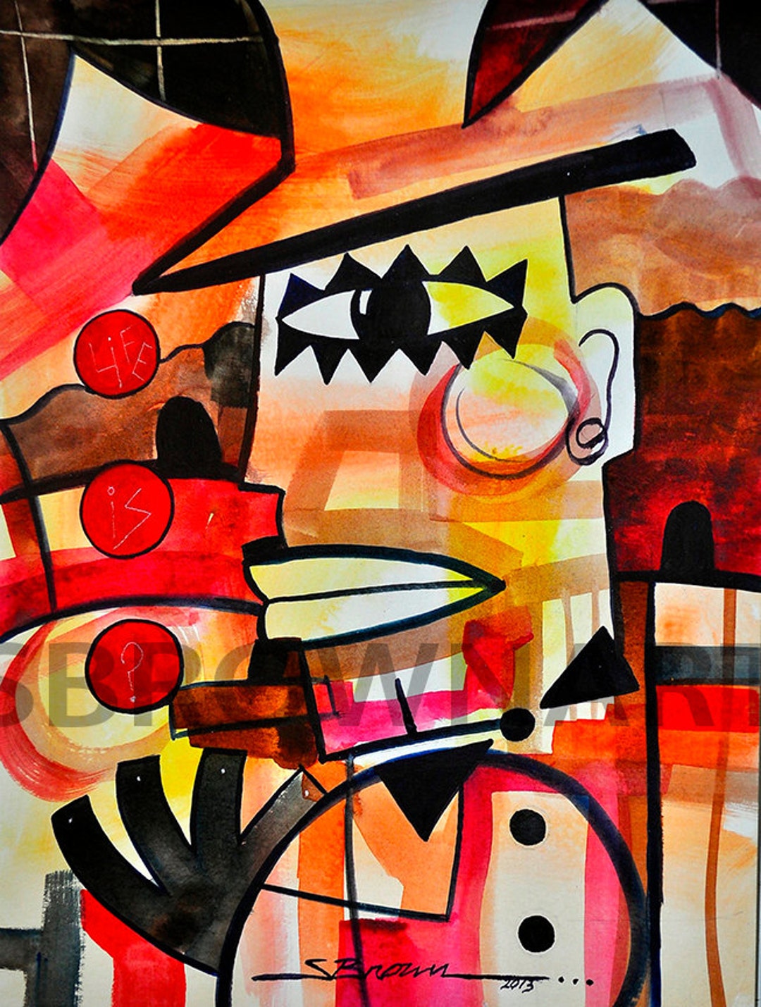 Life Is? Watercolor Print, Circus Art, Circus Abstract Art, Ringmaster ...