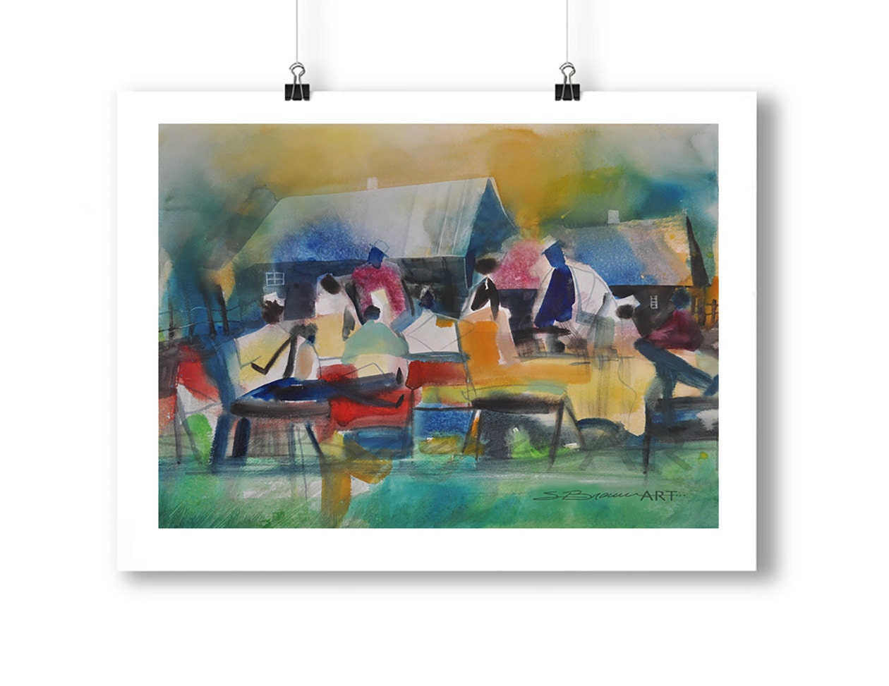 Watercolor Print Family Reunion Art Wall Decor Abstract - Etsy