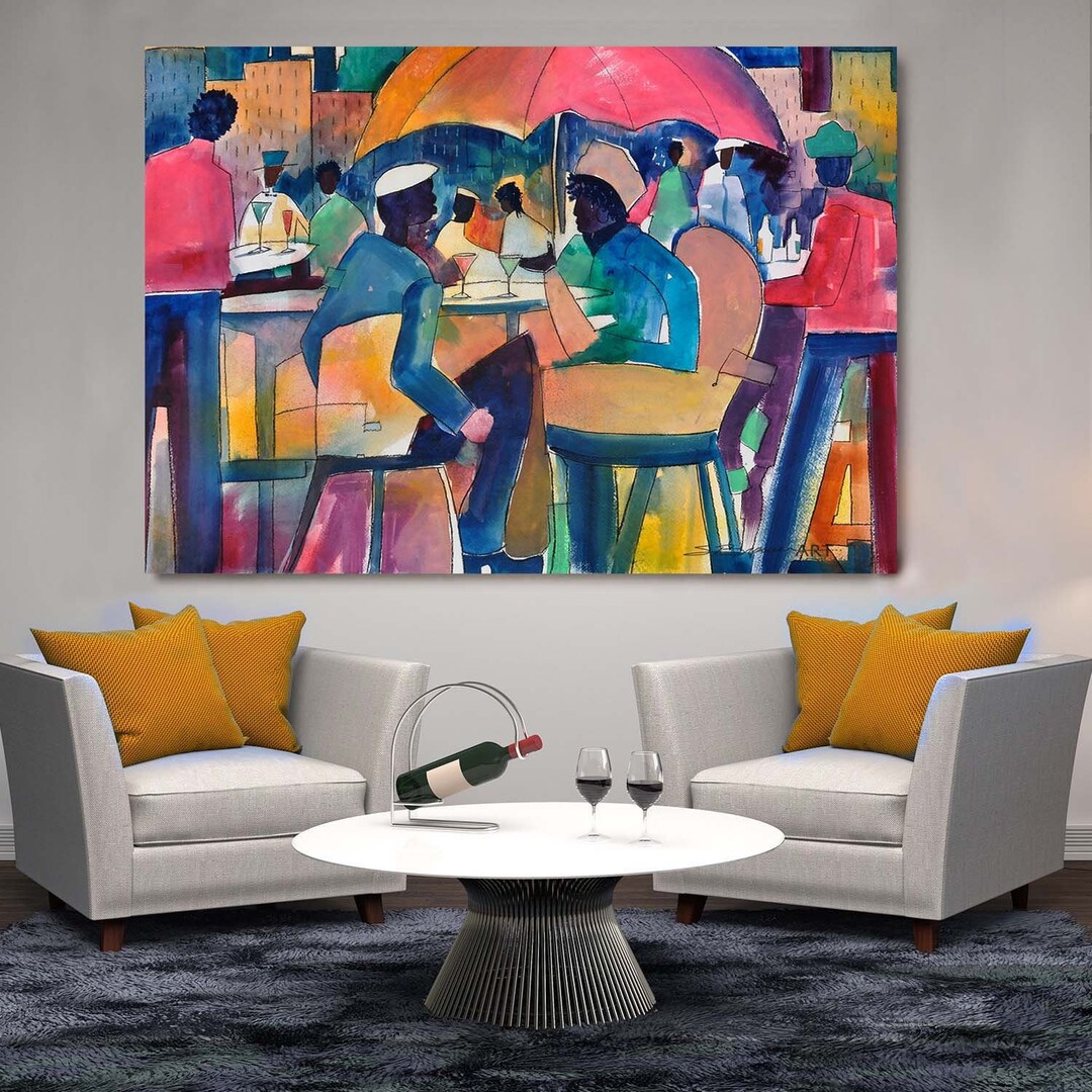 Downtown Dining CANVAS, African American Art, Canvas Art, Canvas Wall ...