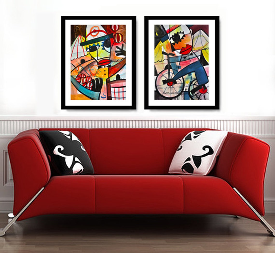 The Juggler II Watercolor Print, Circus Art, Large Wall Art, Juggling ...