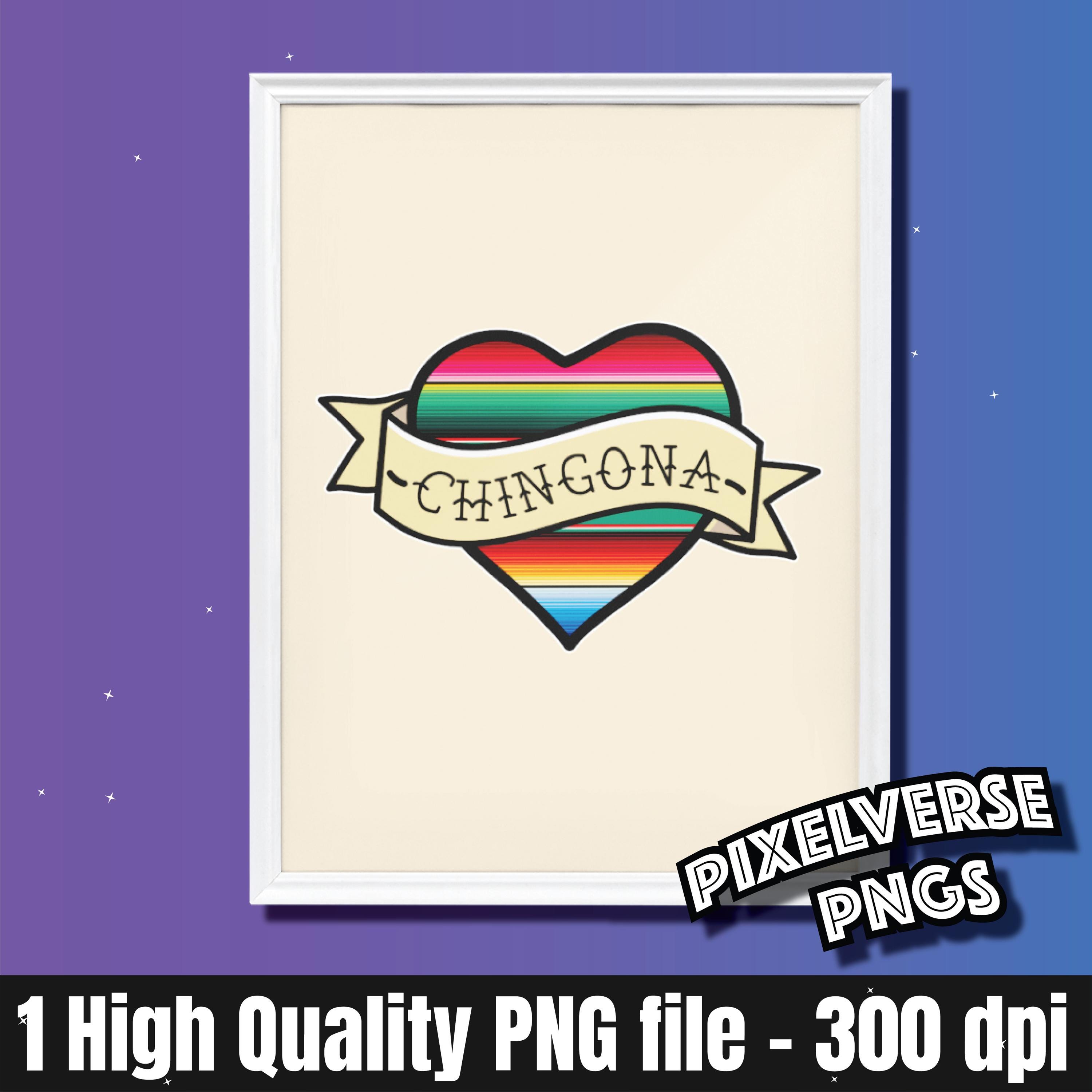 Serape Chingona Heart PNG Vibrant Mexican Serape Banner Design for T ...