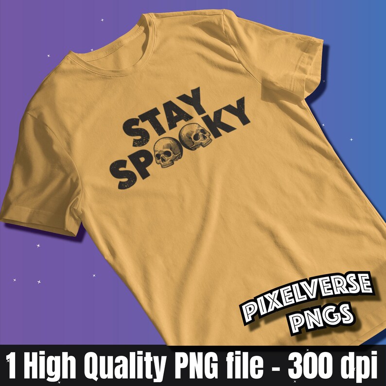 Stay Spooky Halloween PNG | Distressed Skull Text Design | Grunge Retro ...