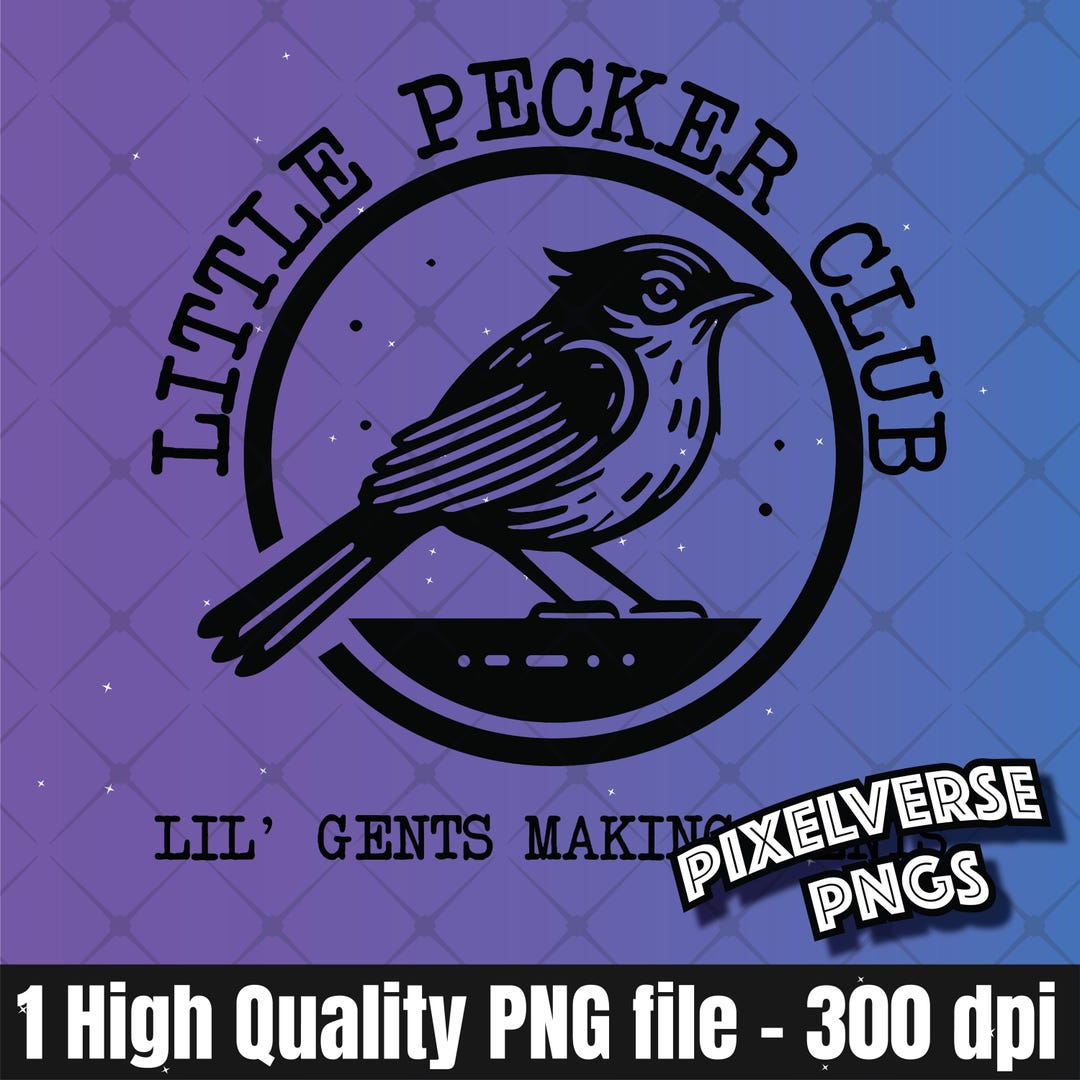 Hilarious "little Pecker Club" Bird PNG | Retro-inspired Bird Logo ...