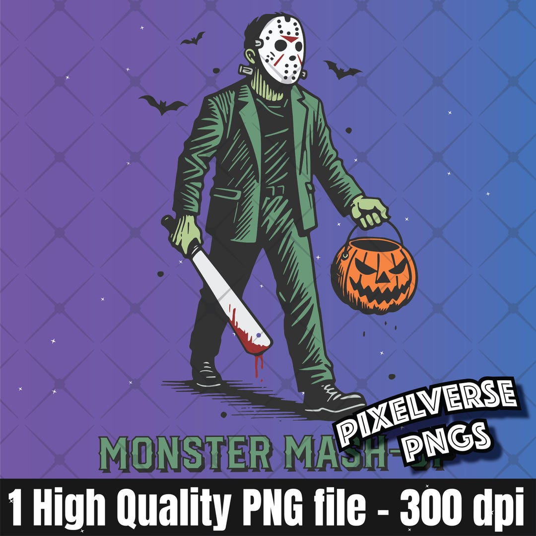 Halloween Monster Mash-up PNG | Retro Horror Design | Vintage Slasher ...