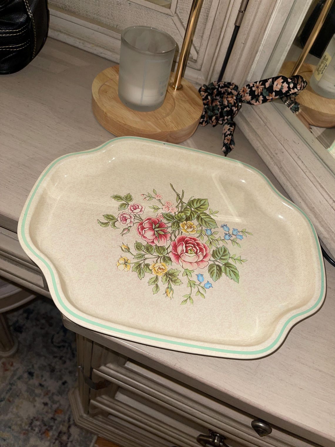 Vintage Avon Pastel Floral Flowers Metal Vanity Tray - Etsy
