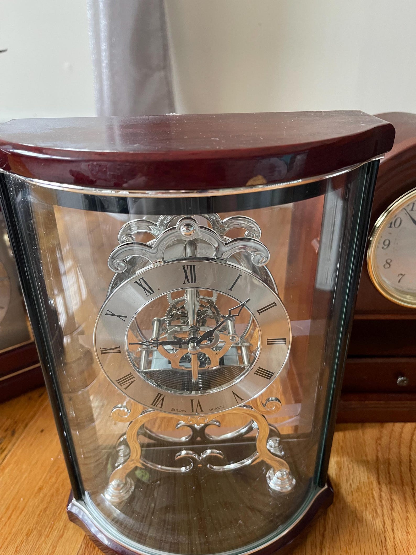 Bulova Quartz Vintage Dark Brown Table Top Clock - Etsy