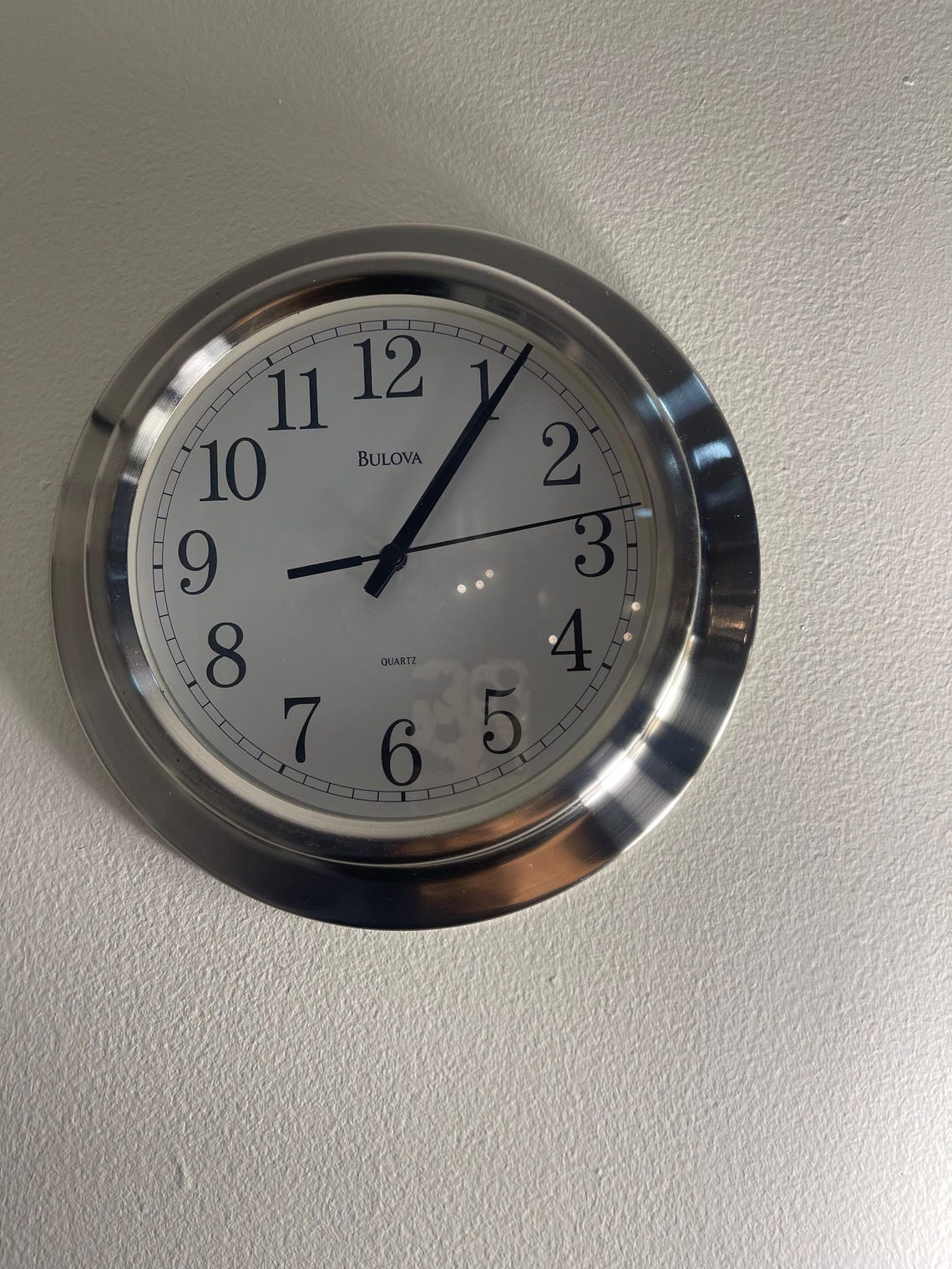 Silver Simple Bulova Wall Clock - Etsy