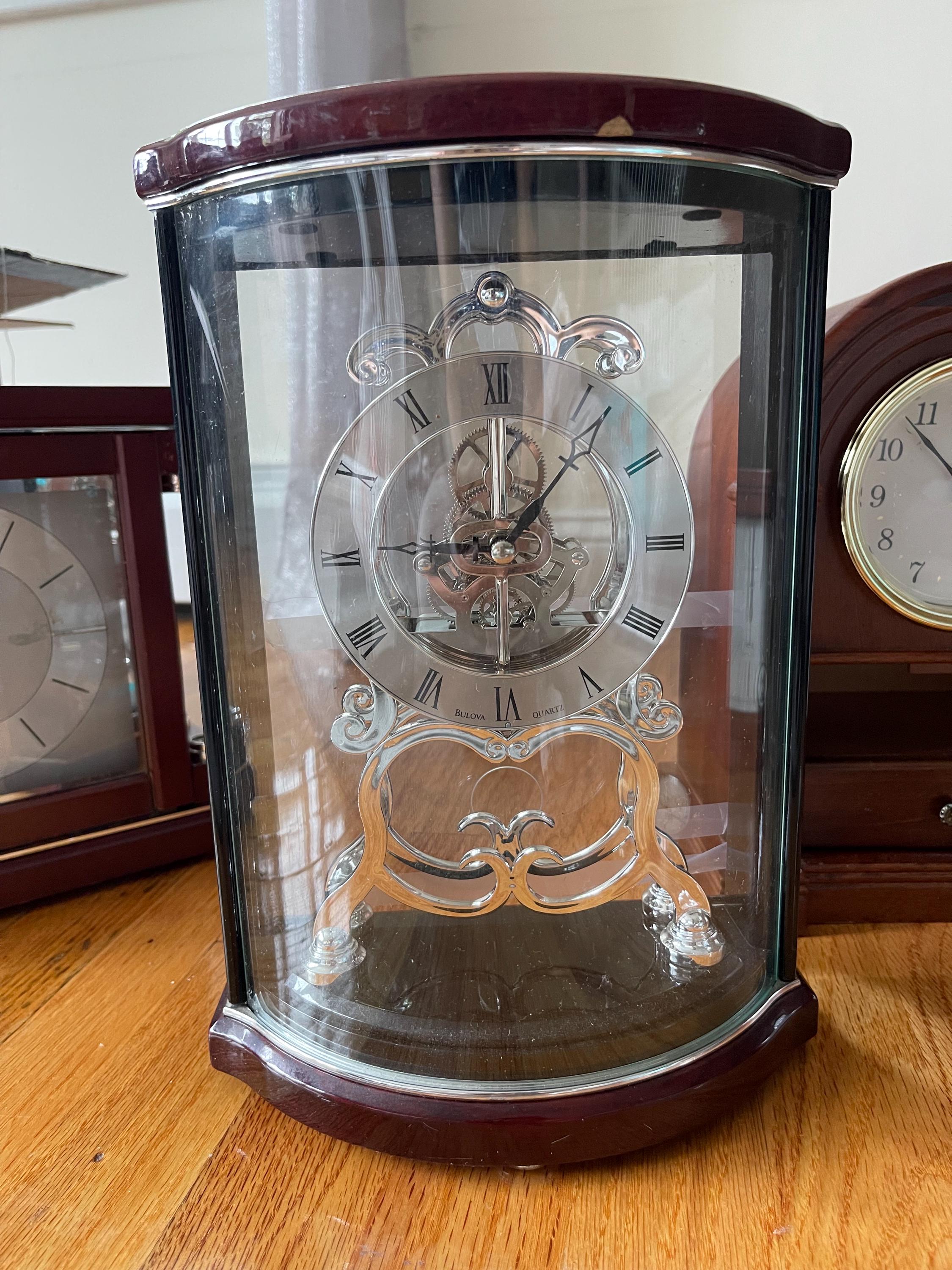 Bulova Quartz Vintage Dark Brown Table Top Clock - Etsy