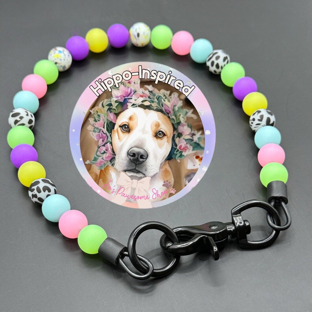 Glow in the Dark Beaded ID Tag Dog Necklace Collar | Made With 15mm ...