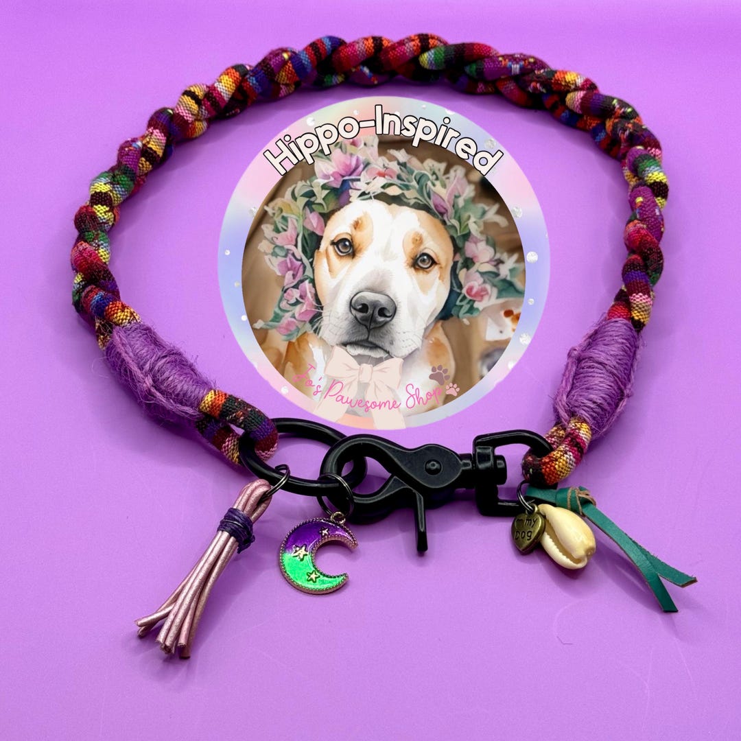 Dahlia Bohemian Boho Ethnic ID Tag Collar for Medium/large Dogs With ...