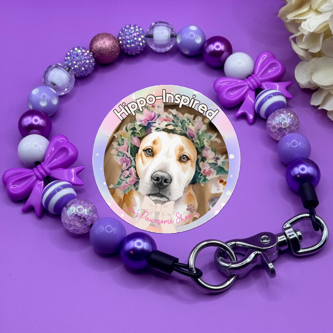 Amethyst Beaded ID Tag Dog Collar | Made With 20mm Bubblegum Beads for ...