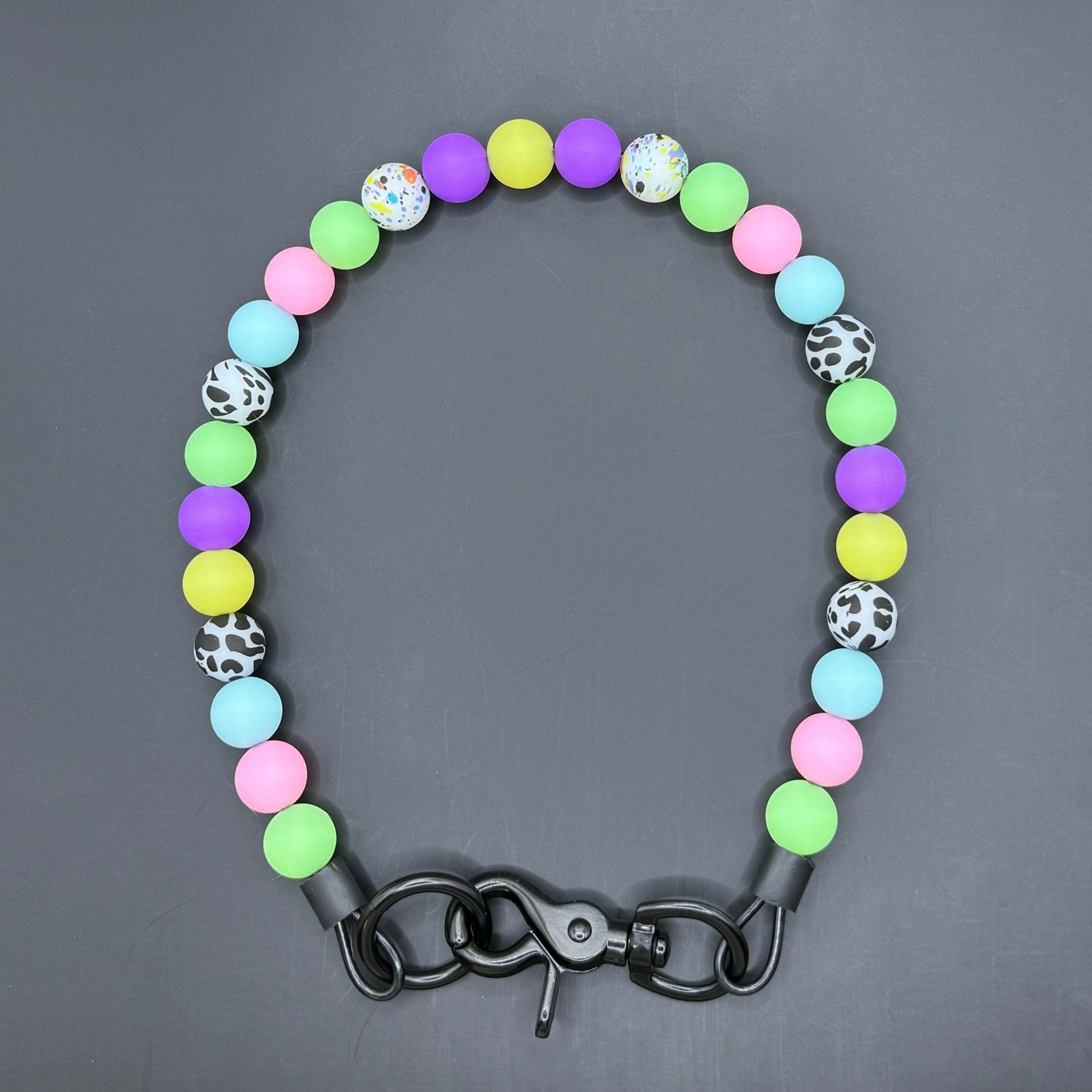 Glow in the Dark Beaded ID Tag Dog Necklace Collar | Made With 15mm ...
