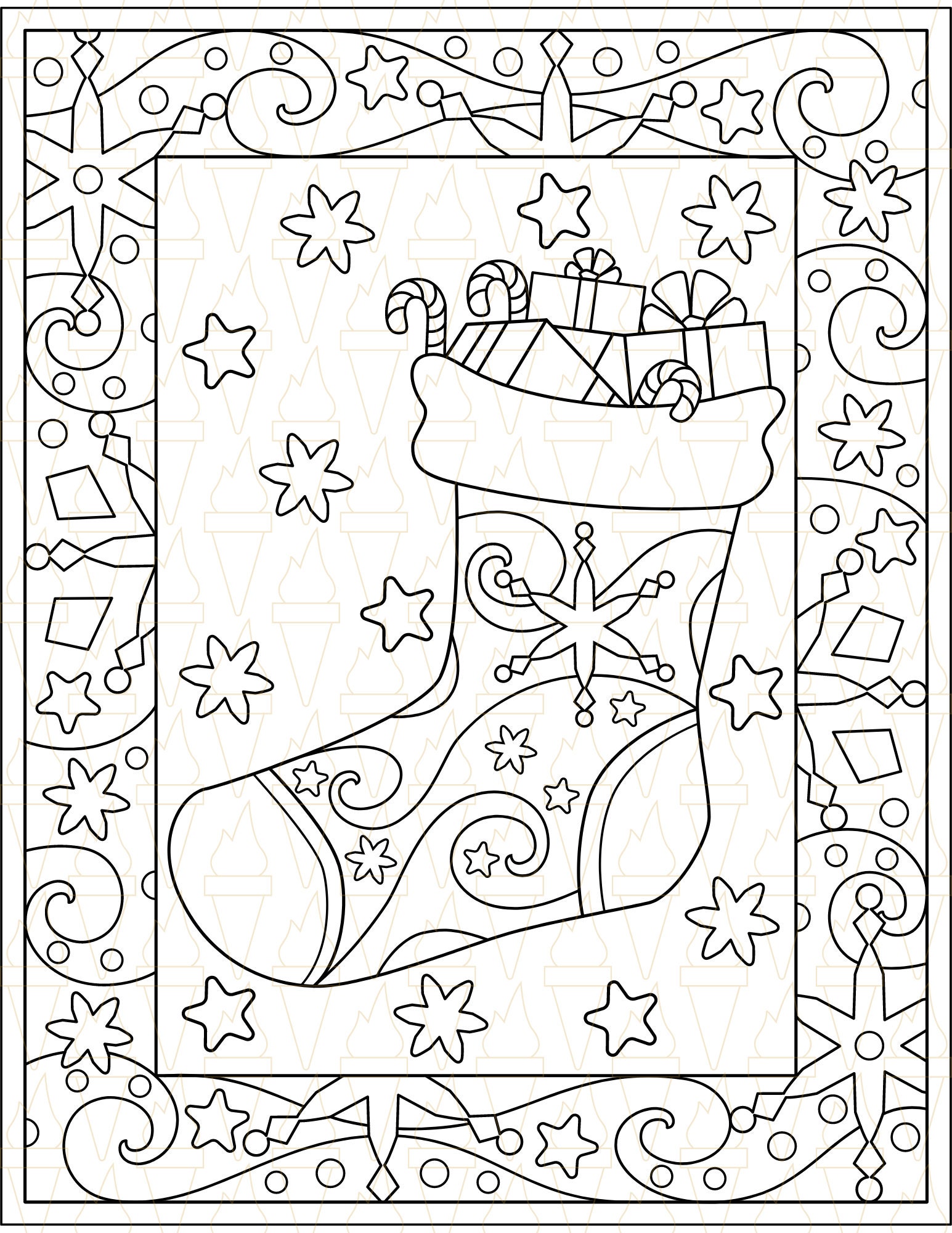 50 Christmas Coloring Pages, Christmas Printable, Christmas Games ...