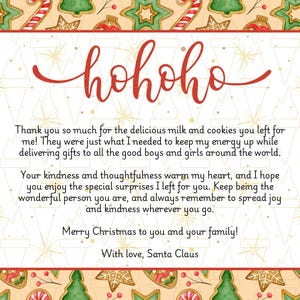 Thank You Card From Santa | Thank You for the Milk & Cookies - Etsy