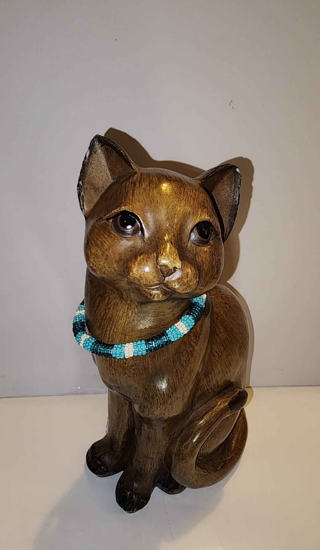 BEADED CAT COLLAR for Cats, Dogs & More! Teal / Turquoise - Etsy