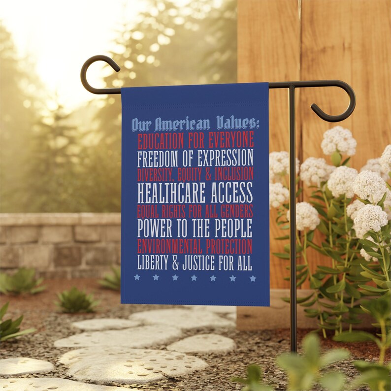 American Values Garden Flag, Progressive Yard Sign, Social Justice Yard ...