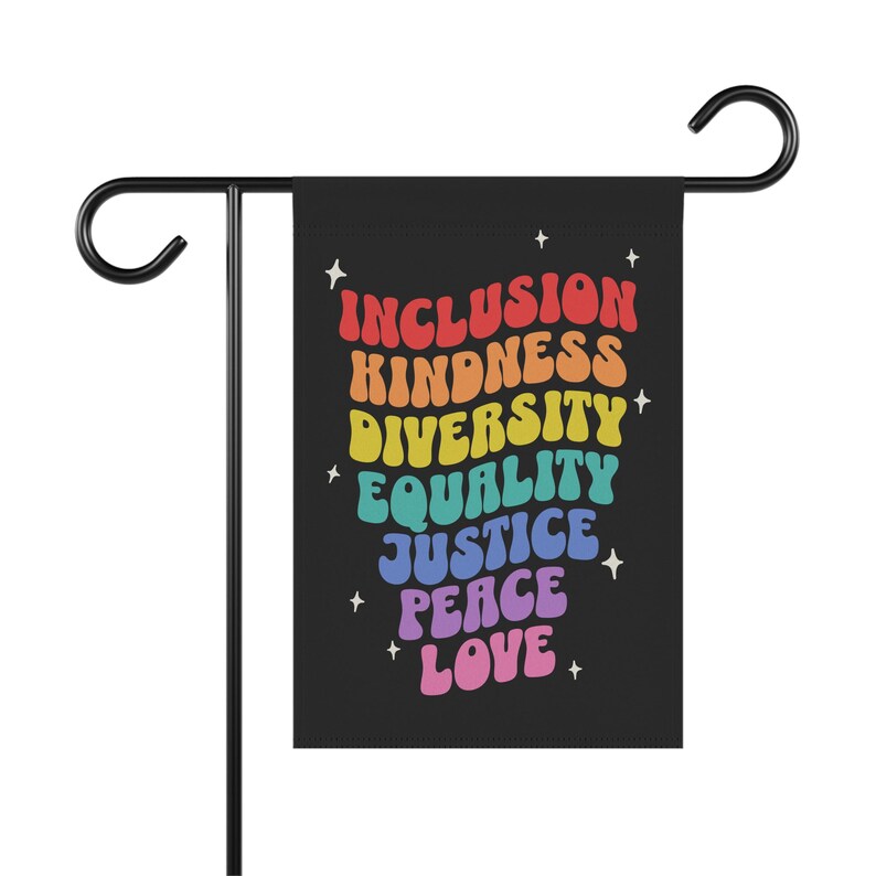 Progressive Values Black Rainbow Banner, Pride Flag Liberal Values Yard ...