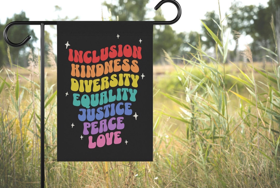 Progressive Values Black Rainbow Banner, Pride Flag Liberal Values Yard ...