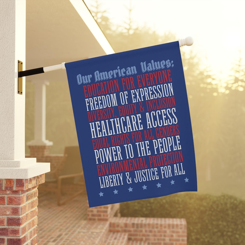 American Values Garden Flag, Progressive Yard Sign, Social Justice Yard ...