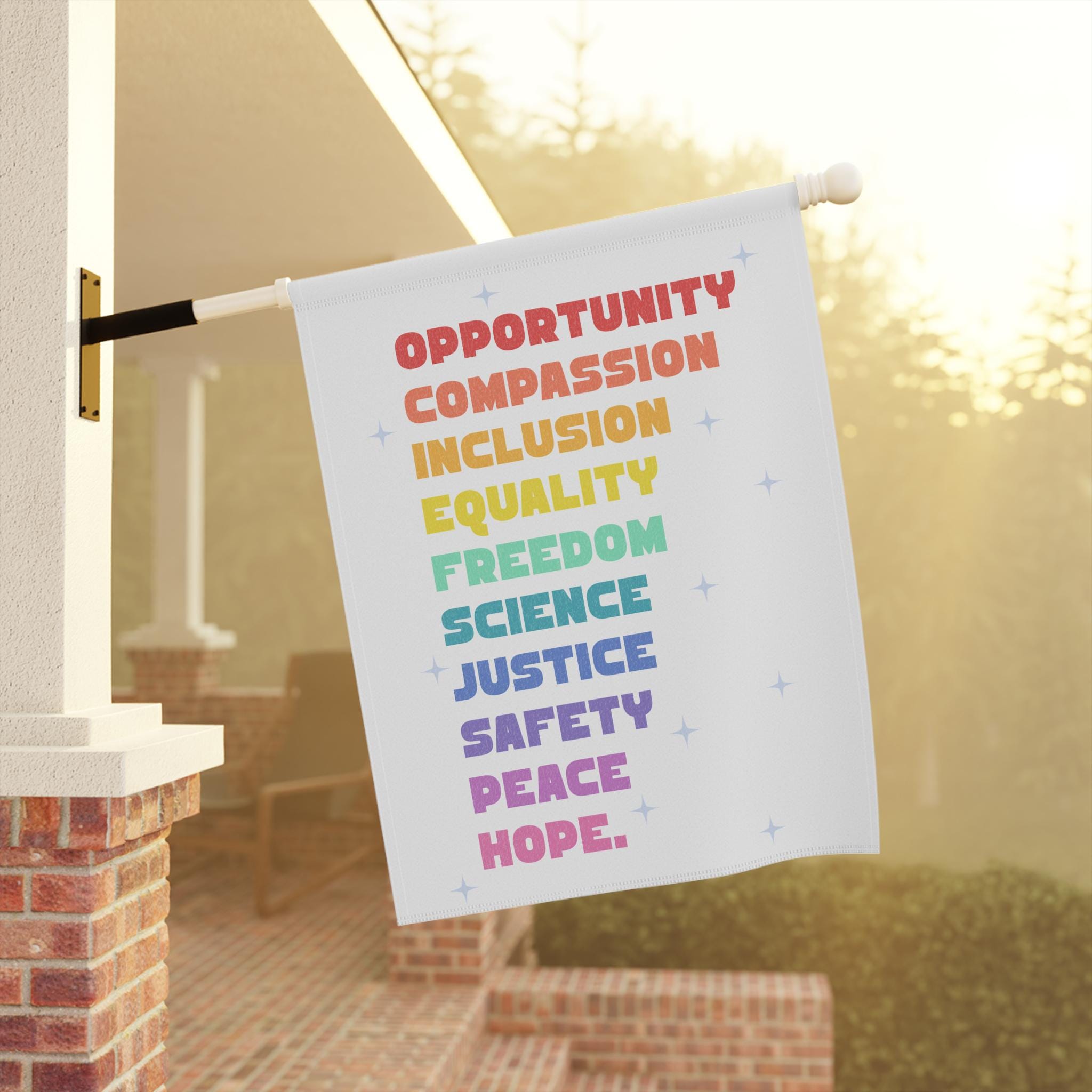 Progressive Values Rainbow Yard Flag, Anti Trump Banner, Liberal Values ...