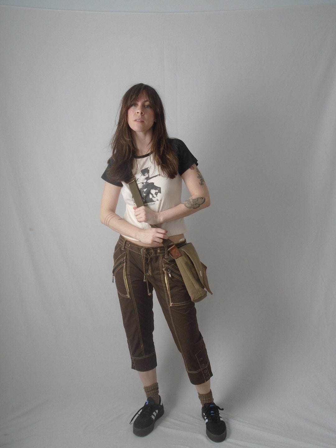 Brown Cotton Cargo Pedal Pushers Capri Pants - Vintage Y2k - Medium - Etsy
