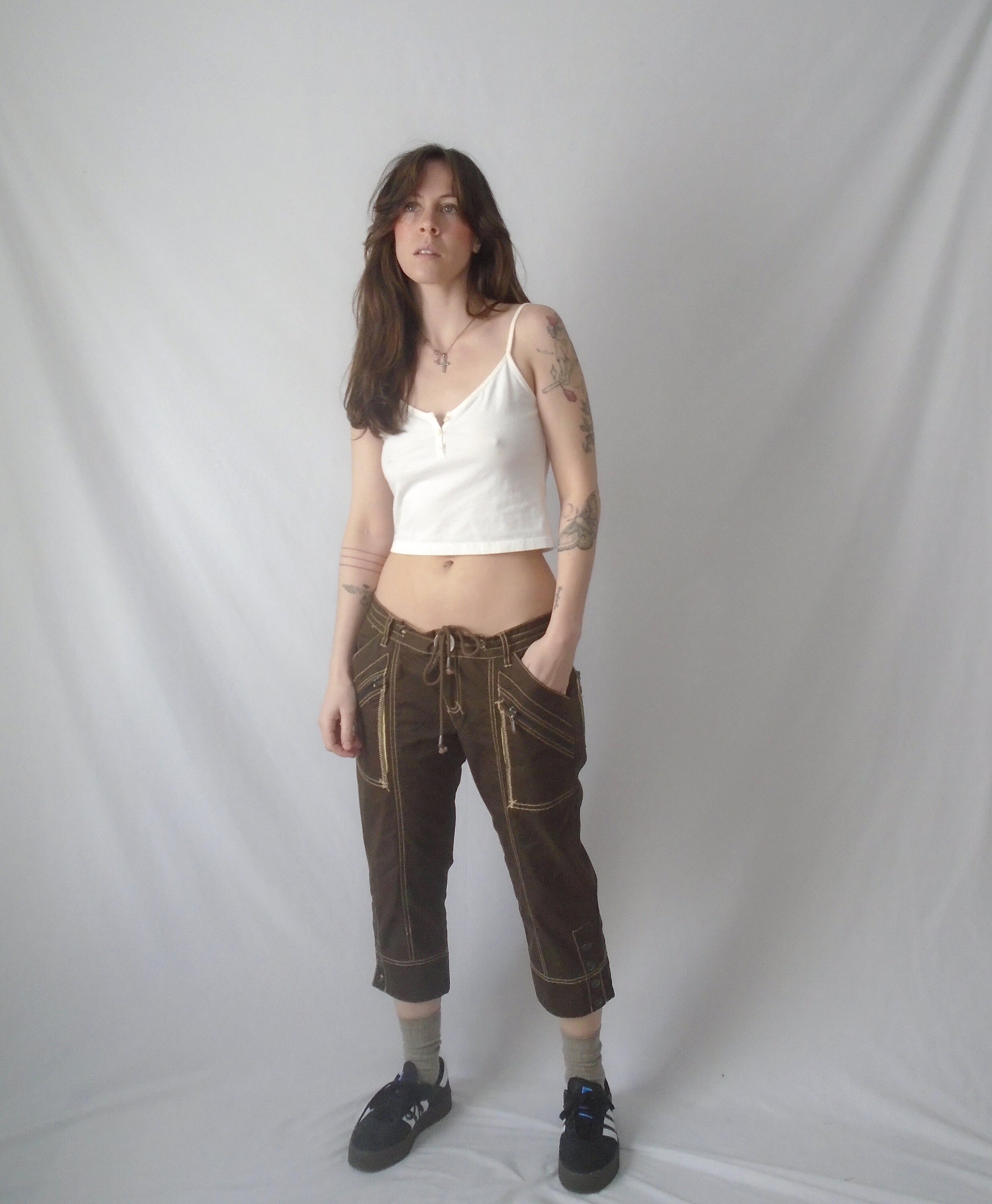 Brown Cotton Cargo Pedal Pushers Capri Pants Vintage Y2k Medium - Etsy