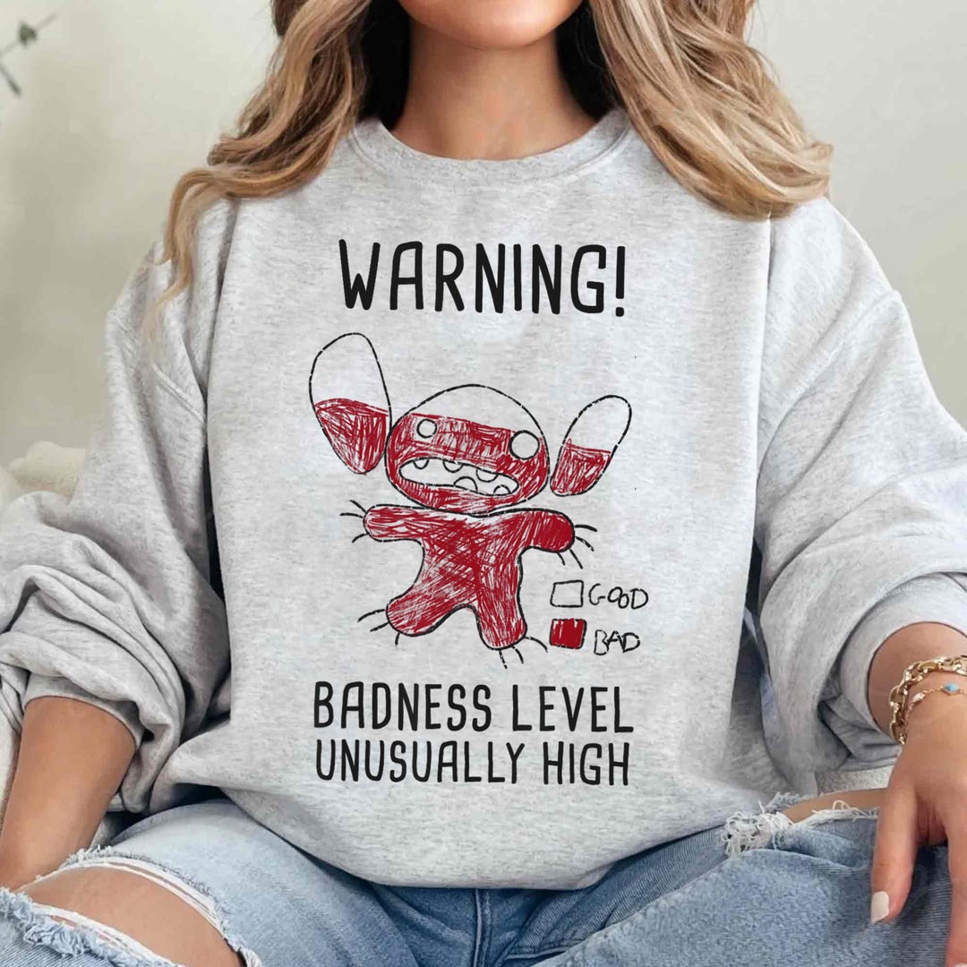 Stitch 626 Badness Level Warning T-shirt, Lilo & Stitch Shirt, Funny ...