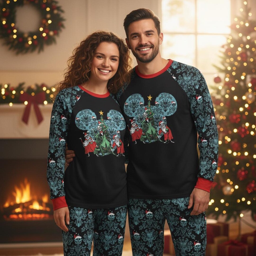 Disney Hitchhiking Ghost Santa Pajamas Set, Disney Christmas Haunted ...