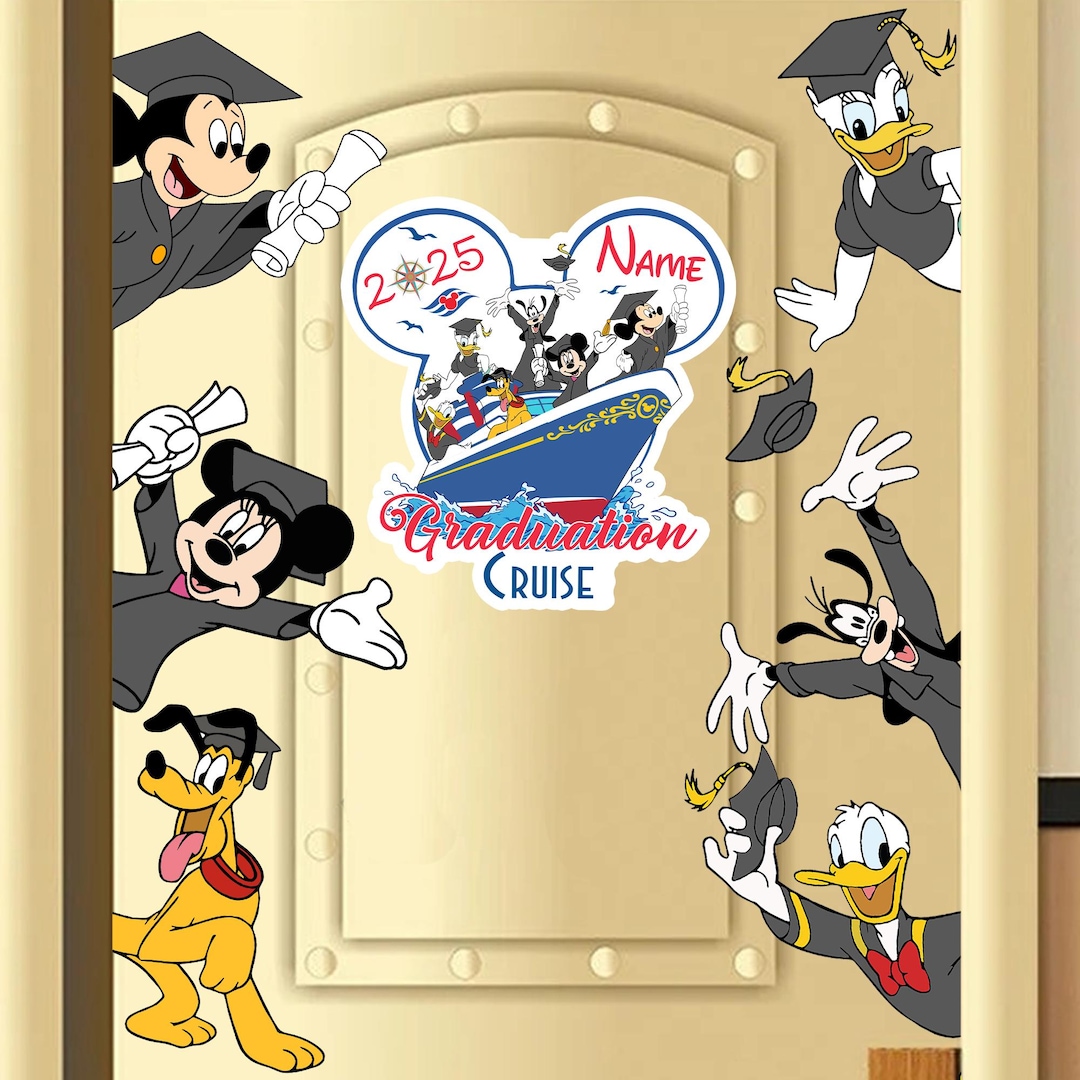 Custom Disney Graduation Cruise Mickey and Friends Magnet, Disney ...