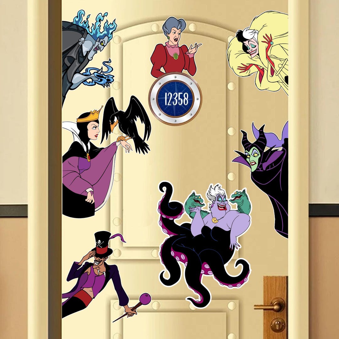 Disney Villains Group Cruise Line Magnet, Disney Boy Girl Cruise Door ...