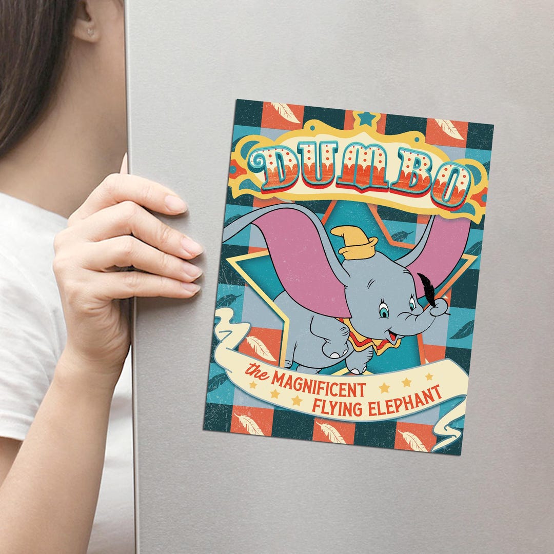 Cute Dumbo the Flying Elephant Fridge Magnet, Disney Dumbo Elephant ...