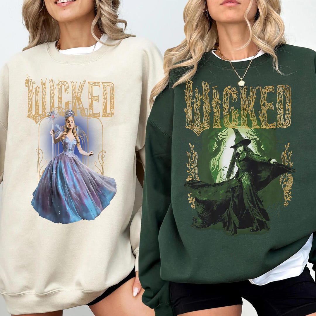 Vintage Wicked for Good Glinda Portrait Wicked Elphaba Forest Shirt ...