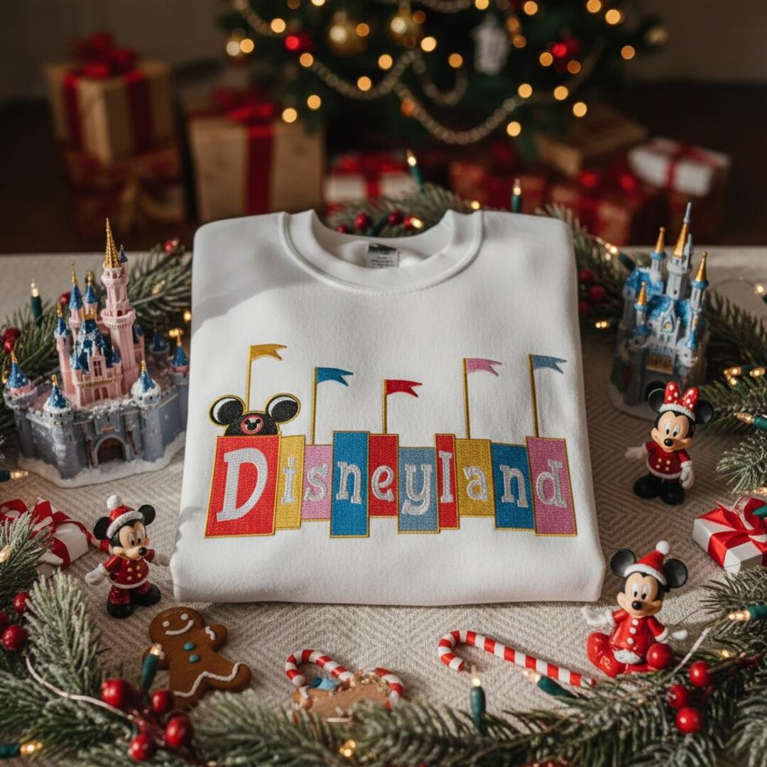 Embroidered Disneyland Comfort Colors Sweatshirt, Cute Disneyland Trip ...