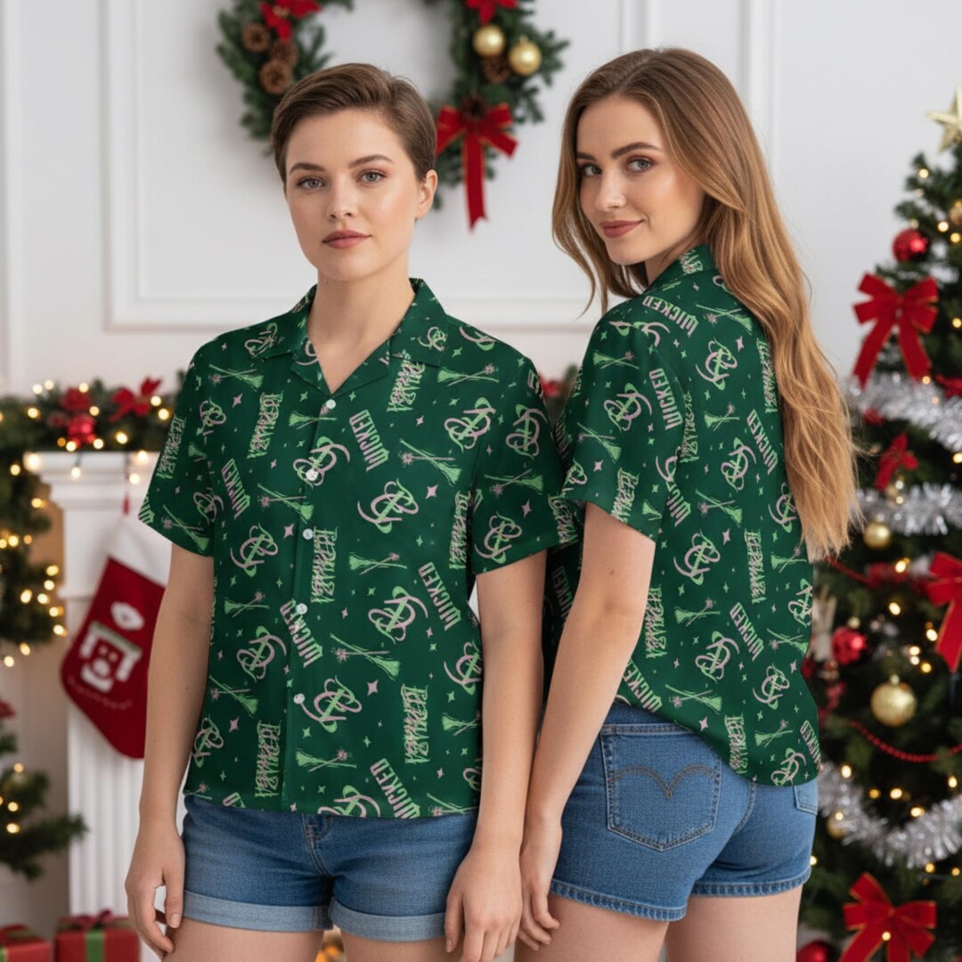 Wicked Elphaba Icons Hawaii Shirt, Wicked Inspired Aesthetic Button Up ...