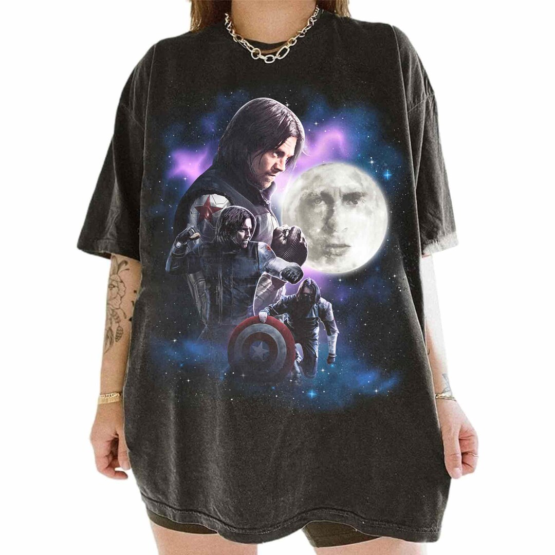 Marvel Bucky Barner & Captain America Triple Moon Shirt, Funny Winter ...