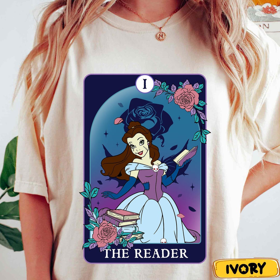 Disney Beauty & Beast Horror Shirt, Belle Princess Book Lover Tarot ...