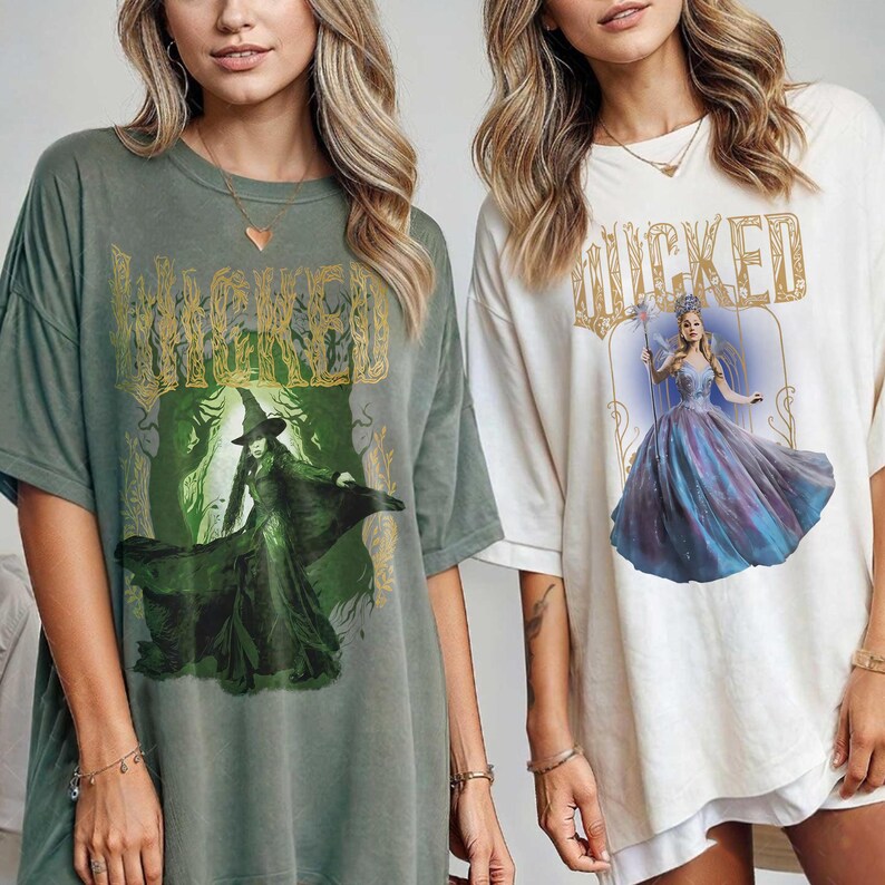 Vintage Wicked for Good Glinda Portrait Wicked Elphaba Forest Shirt ...
