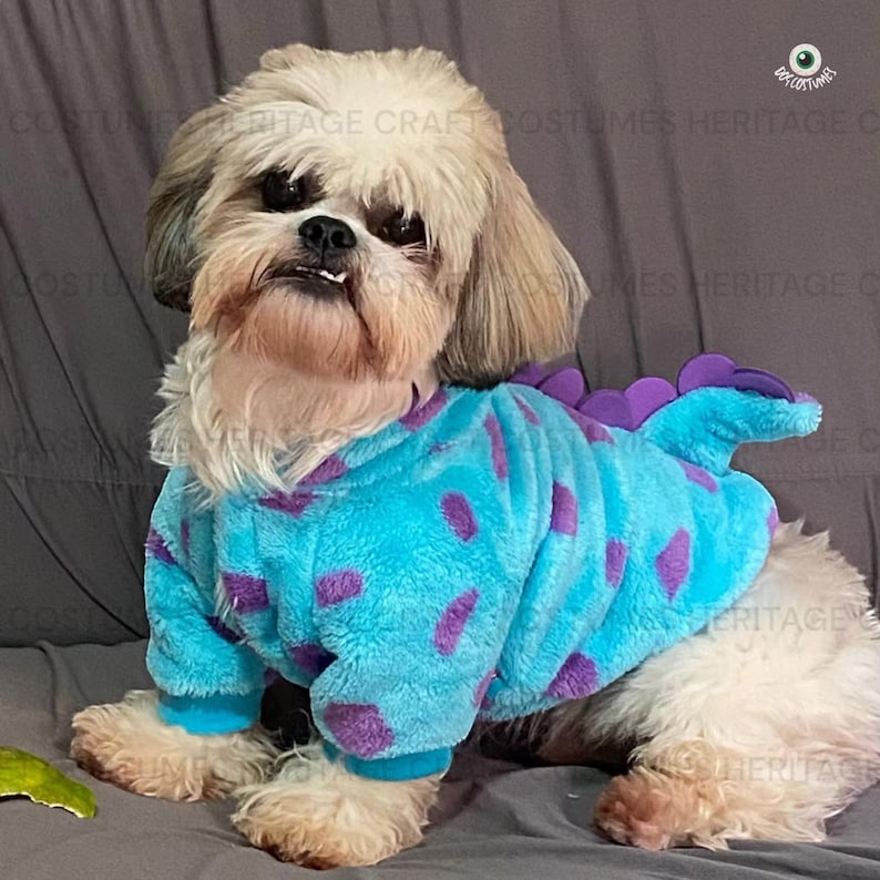 Sully Monster Dog Costume, Blue & Purple Polyester - Etsy