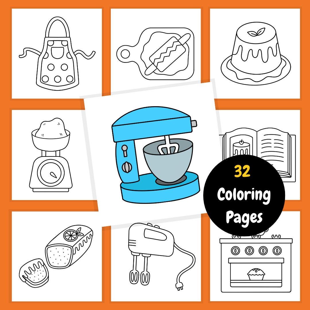 Baking Bold and Easy Printable Colouring Book: 32 Fun & Simple ...