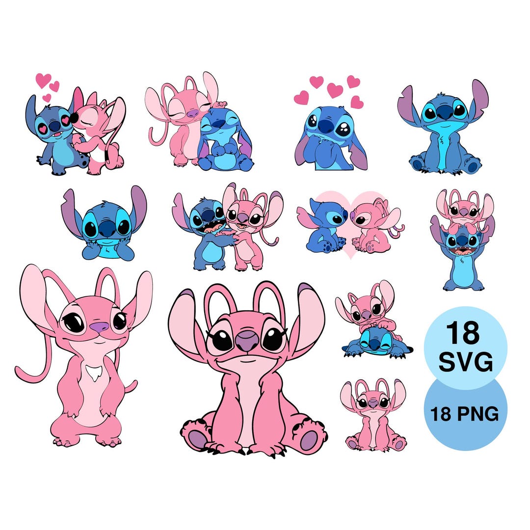 Stitch and Angel SVG Bundle, Stitch Svg, Stitch Love Svg, Stitch Tshirt ...