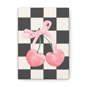 Pink Cherry & Checkered Canvas - Etsy