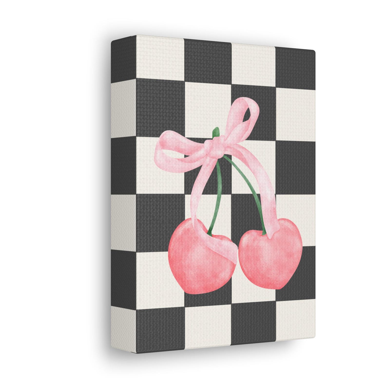 Pink Cherry & Checkered Canvas - Etsy