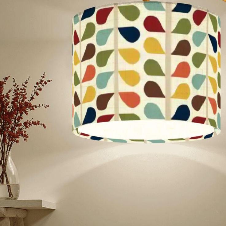 Retro Arc Floor Lamp Mid Century Modern Style Print Linen Shade With ...
