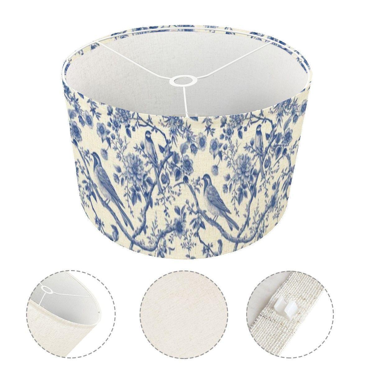 Lamp Shade With Ring (ships From USA) * Toile De Juoy Birds * Blue on ...