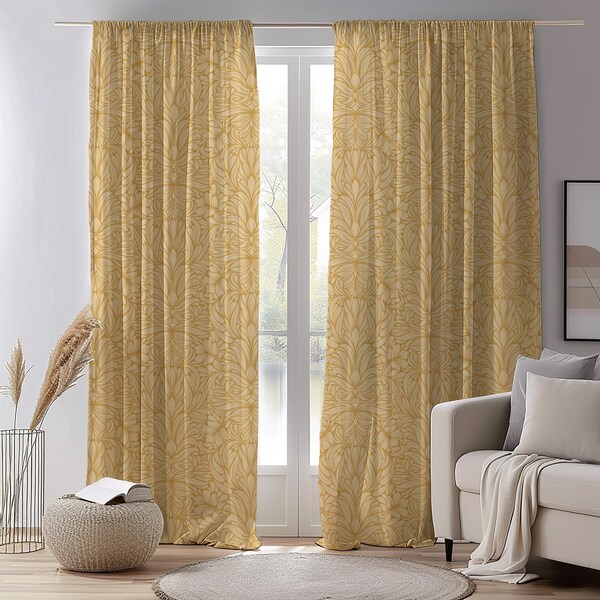 Mustard Curtains - Etsy UK