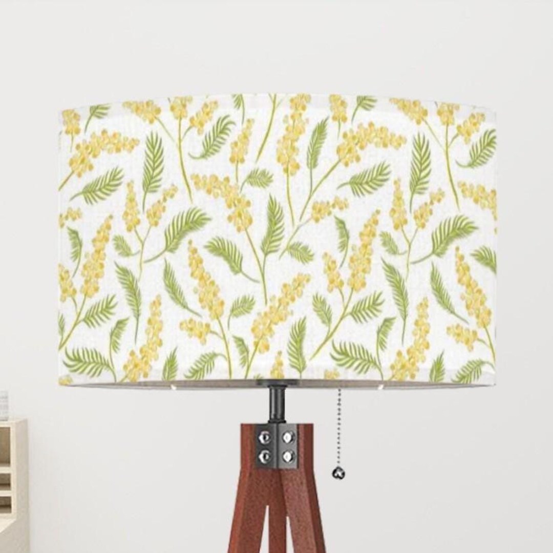 Lamp Shade With Ring (ships From USA) * Silver Wattle * Mustard Yellow ...