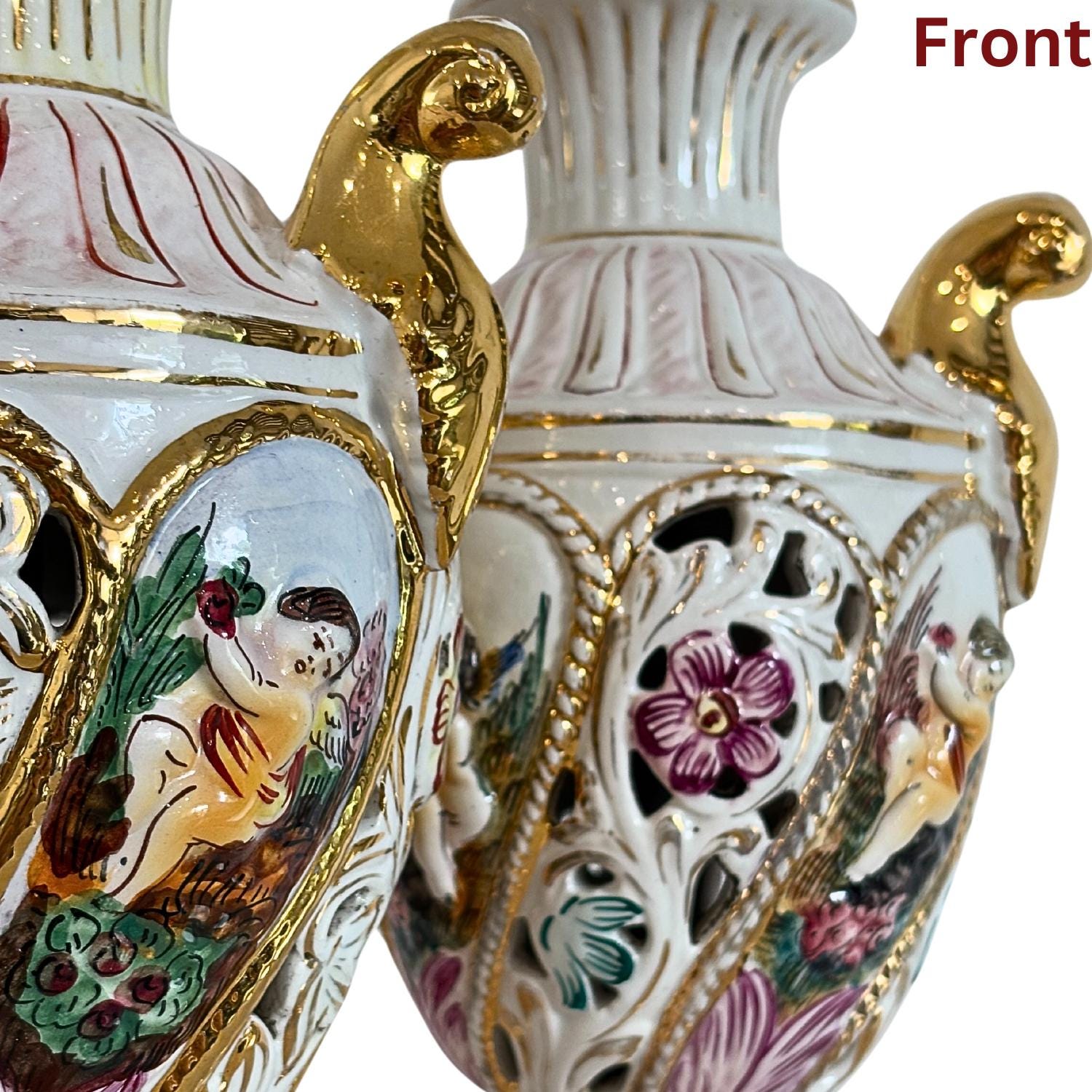 Antique Lamp * Capodimonte Italy * Vintage Italian Porcelain * Hand ...