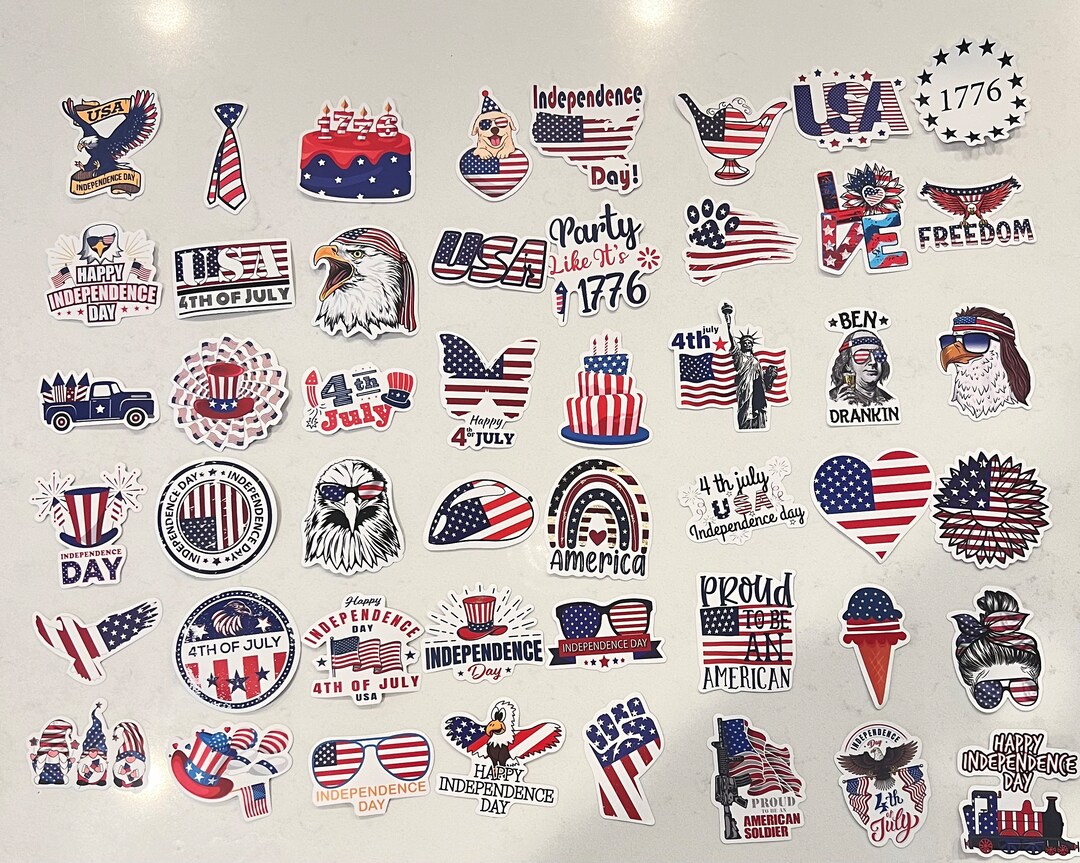 American Independence Day 4th of July 1776 Stickers USA Patriotic ...