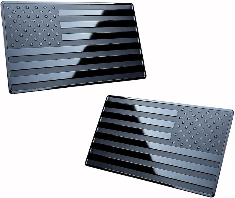 Matte Black American Flag Car Decal. Patriotic USA Bumper Sticker for ...